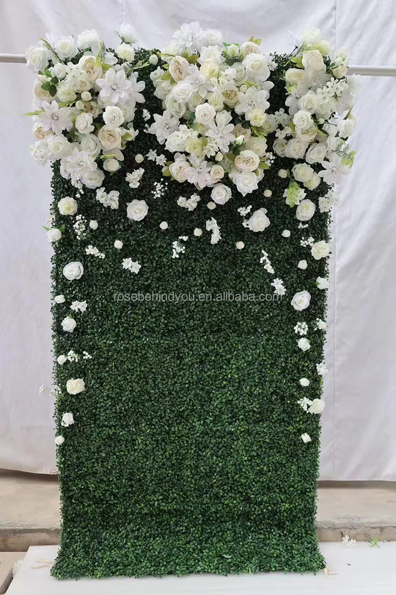 Garden Decorative Artificial Flower Wall Panel Backdrop Green Grass ...