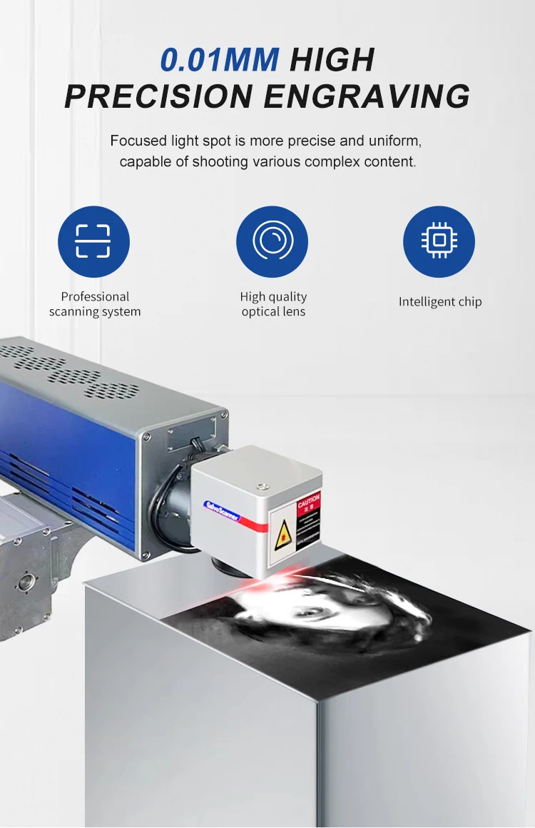 Flying Online Laser Marking Machine Laser Printer For Pp/pe/pvc/ppr ...