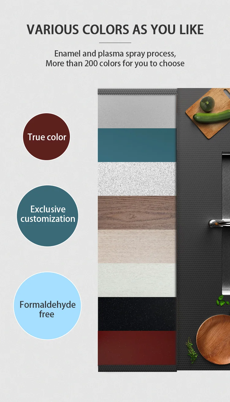 Hyxion Modern Smart Black Kitchen Cabinet Stainless Carcase PVC Door ...