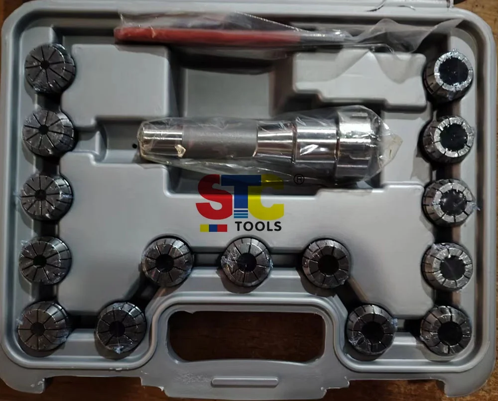 Milling Tool Holder with 15pc Spring Collets R8 Taper Shank Spindle ER ...