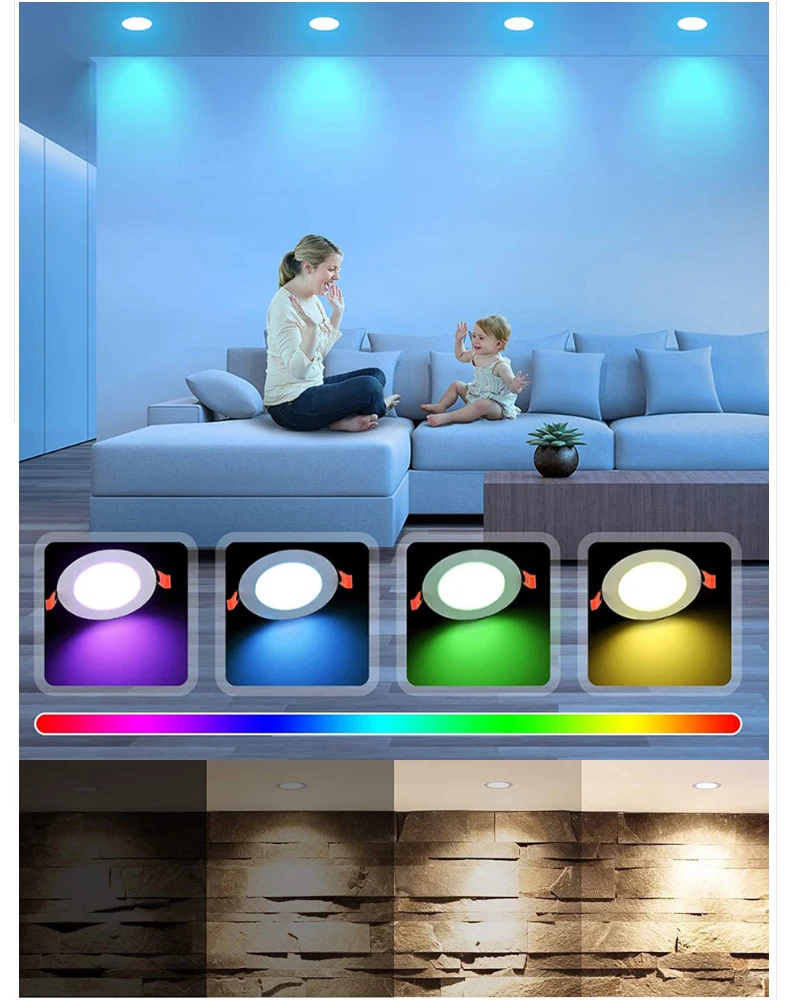 2023 Recessed Commercial Household Ceiling Rgb Led Down Lights Smart ...