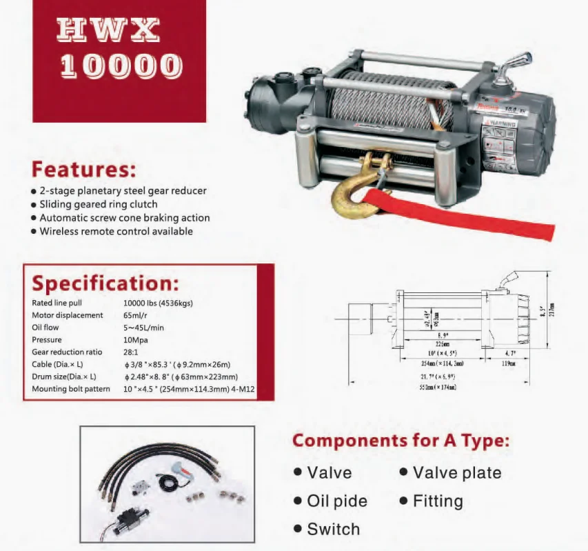 Electric Hydraulic Winches 3ton To 50 Ton Continuous Duty Steel High ...