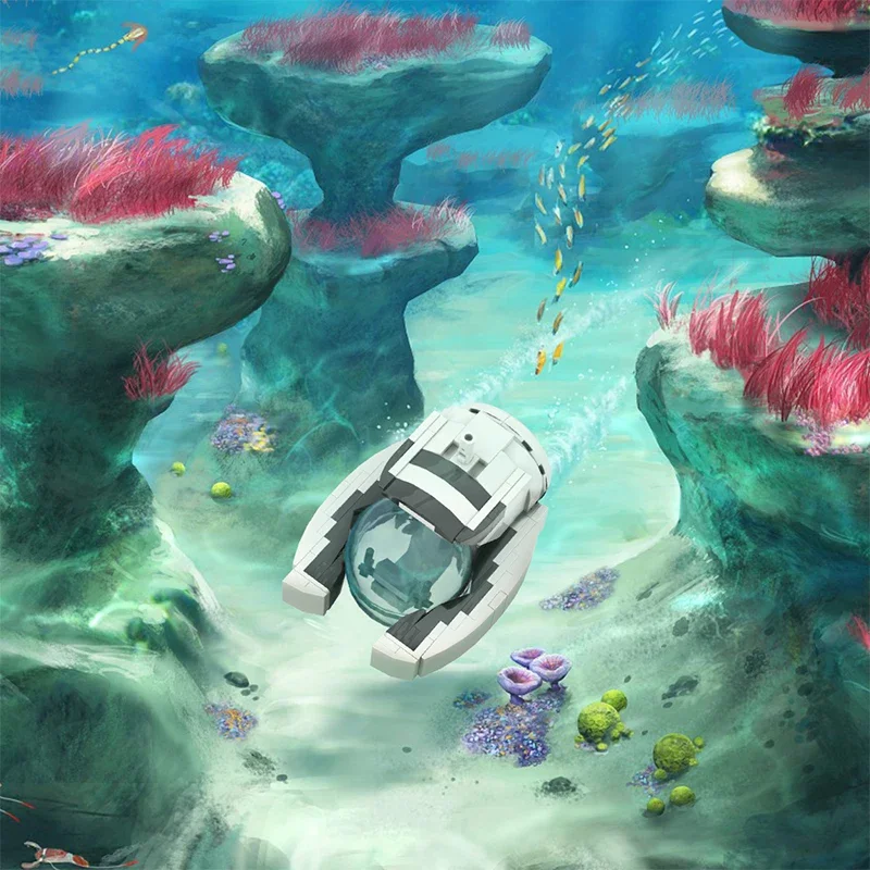 Buildmoc Mini Cyclops Submarine Deep Sea Seamoth Ship Building Blocks ...