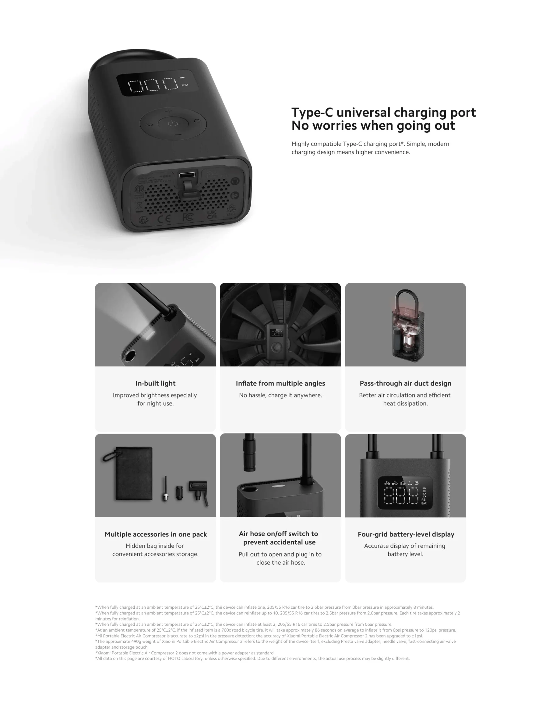Xiaomi Mijia Air Pump 2 Mjcqb06qw Portable Universal Electric Air ...