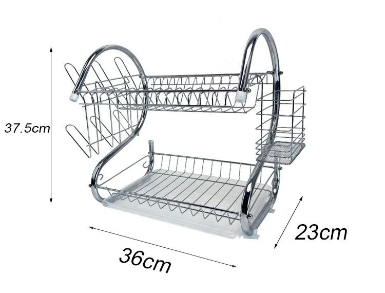 Hot Sale Home Kitchen Storage Rack 2 Tier Dish Rack Rust Resistant S ...