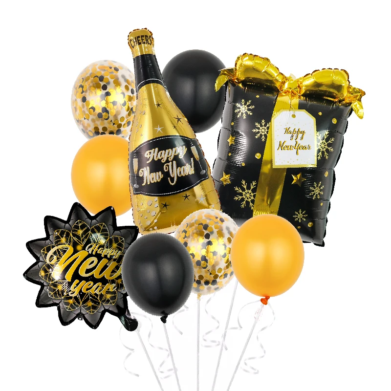 Happy New Year Festival Foil Balloon Sets Merry Christmas Traditional ...