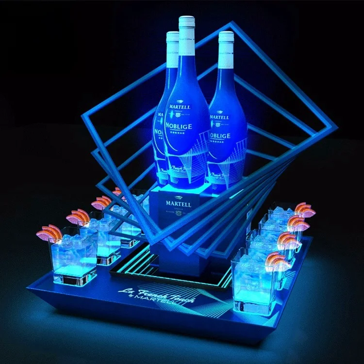 Acrylic Metal Border Bar Whiskey And Red Wine Display Stand - Buy ...