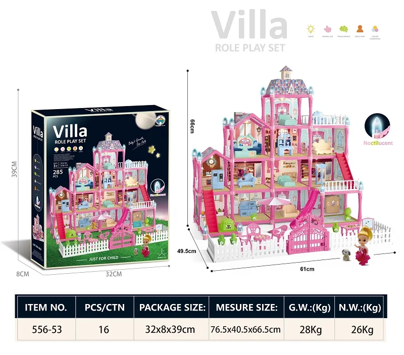 Princess 4 Layer Villa - Imaginative Dollhouse Set