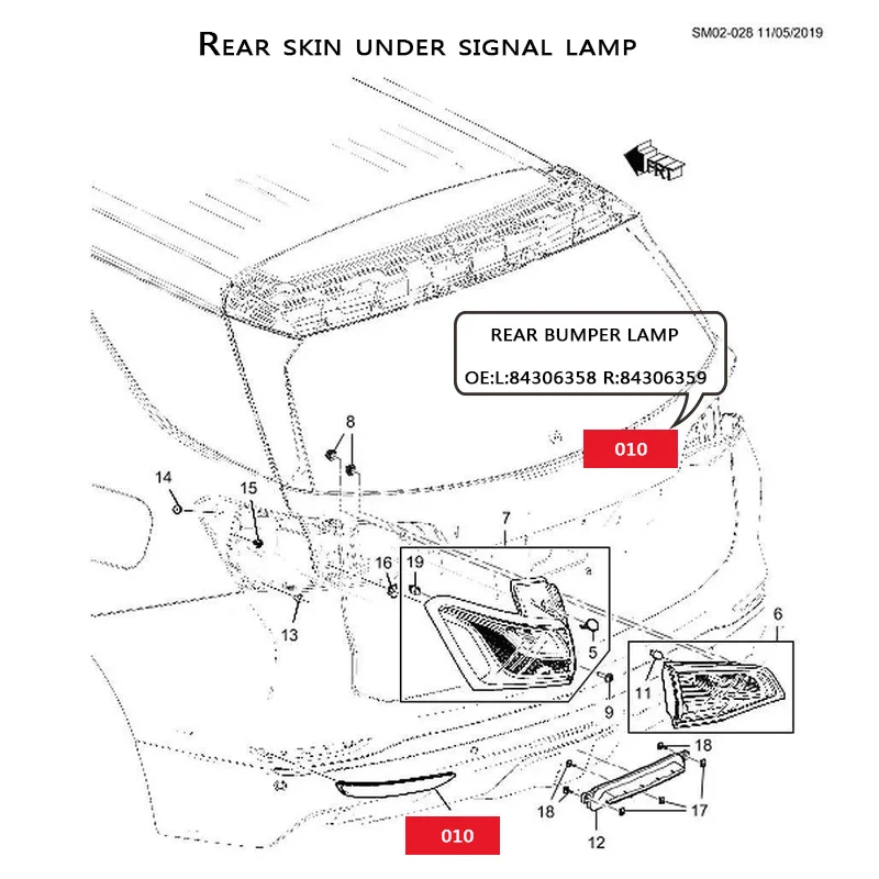 84306358 84306359 Rear Bumper Reflector For Chevrolet Equinox 2017-2020 ...