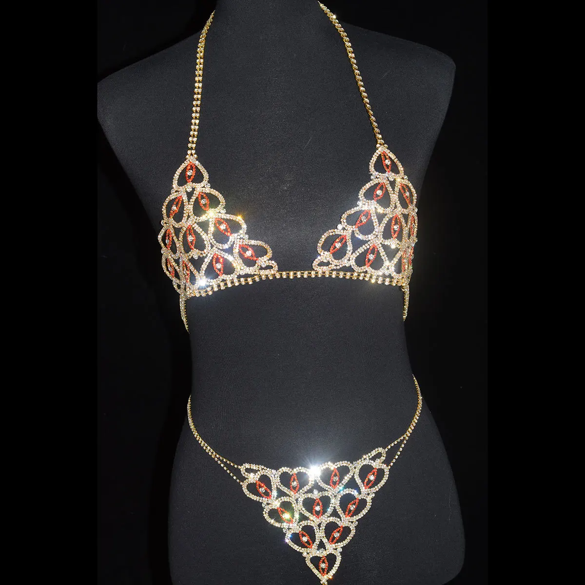 Shiny Pearl Rhinestone Heart Body Chain Jewelry Ladies Crystal Body ...