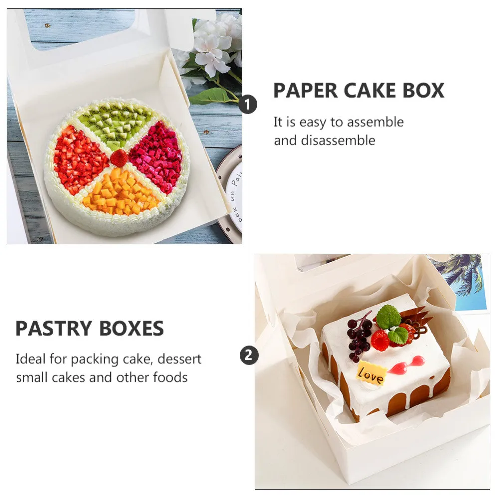 Luxury Cake Boxes with Clear Window - 6, 7, 8, 10 Inch Options for ...