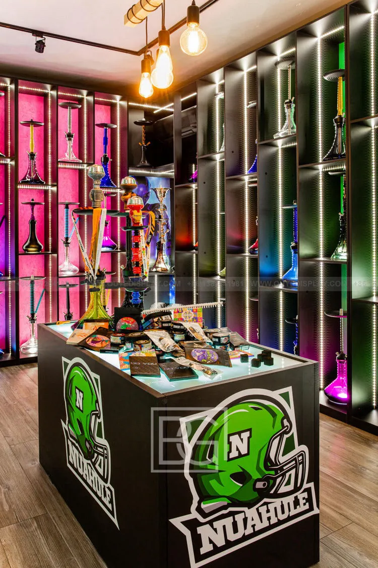 Luxury Shisha Glass Counter Retail Manufacturer Display