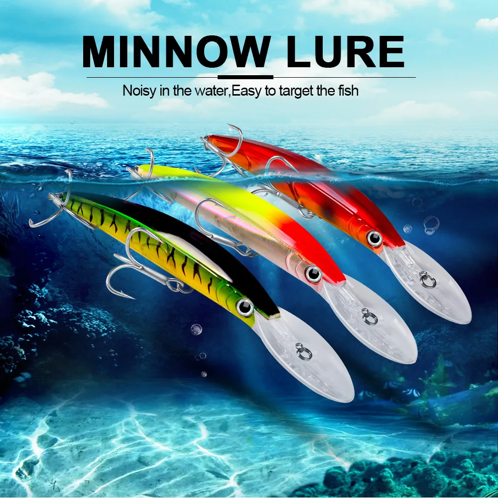 Newmajor 17cm 27g Big Minnow Wobblers Fishing Lures Deep Diving Minnow ...