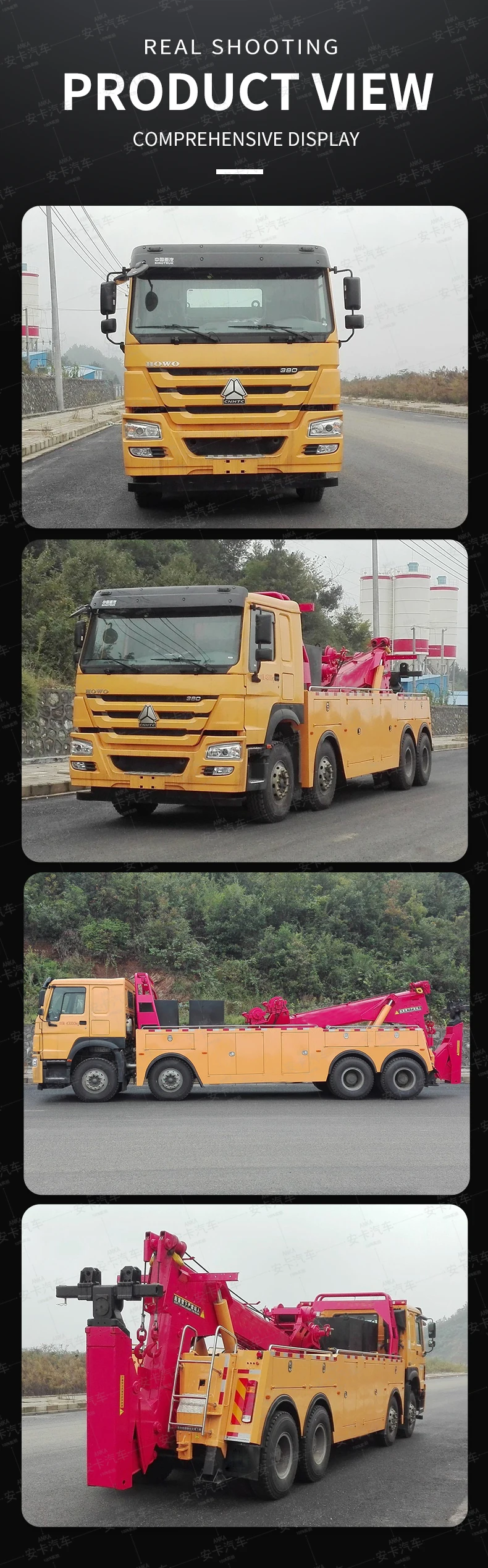 New Sinotruk Howo 8x4 Diesel Manual Heavy Duty Wrecker Towing Truck ...