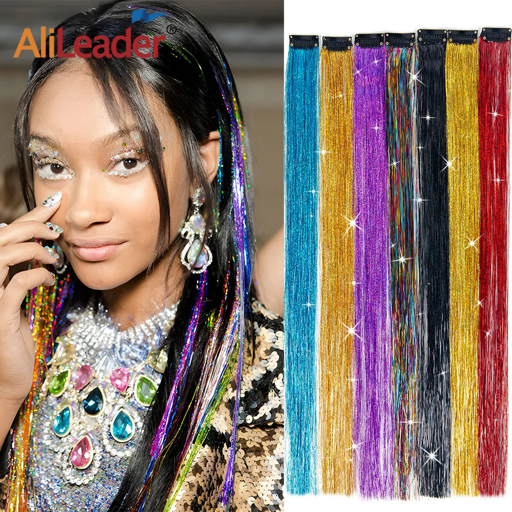 Alileader Long Straight Sparkling Shiny Highlights Rainbow Colored ...