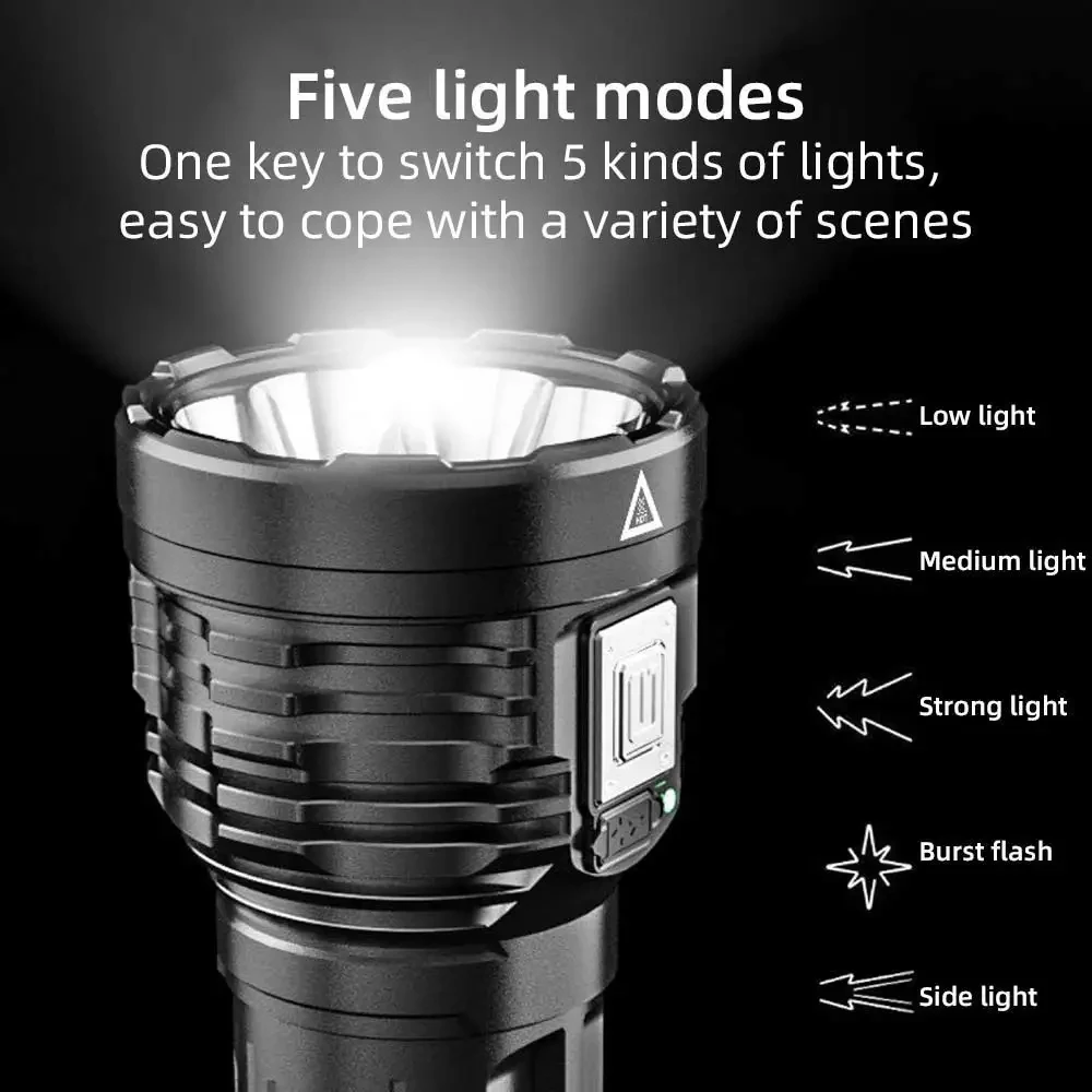 Super Bright Cob Work Light 8led Rechargeable Powerful Flashlight Type ...