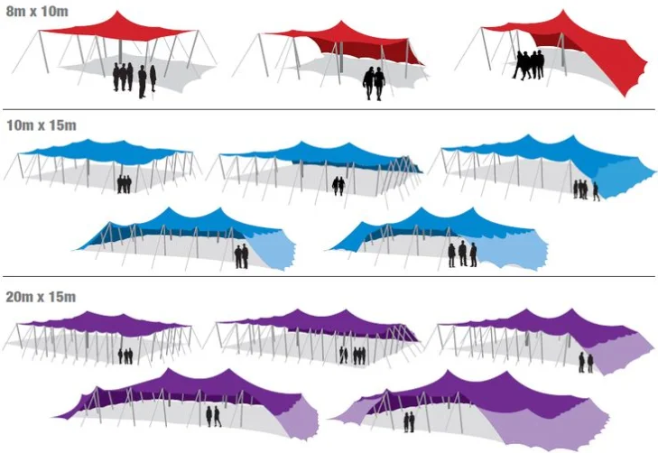 Waterproof Bedouin Freeform Stretch Tent for Beach Shade 4x6-10x15m