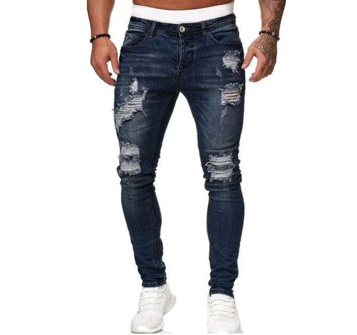 Shop Our Fashion Hip Hop Streetwear Skinny Ripped Trousers