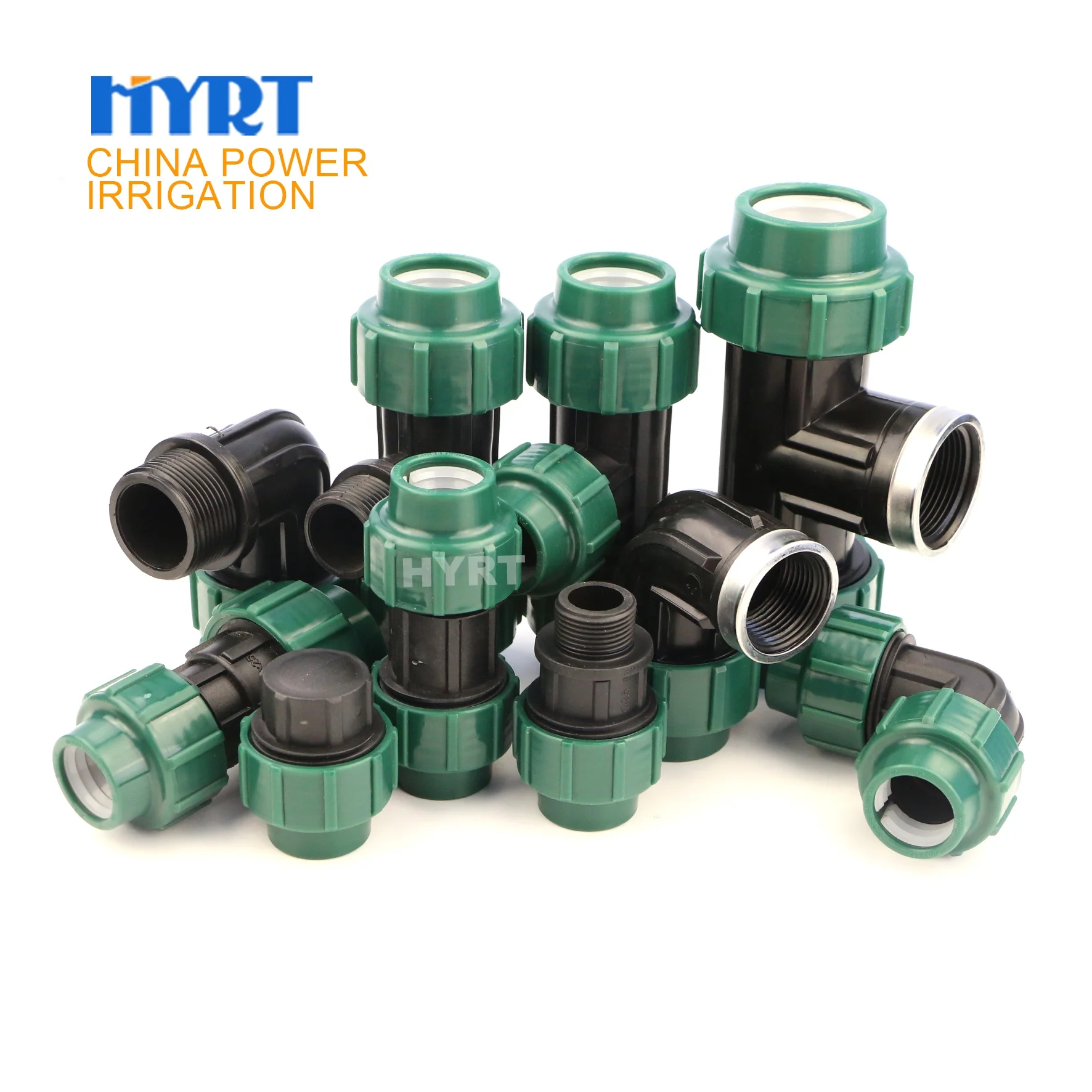 Pe Pipe Compression Connector For Agriculture Irrigation System Green ...