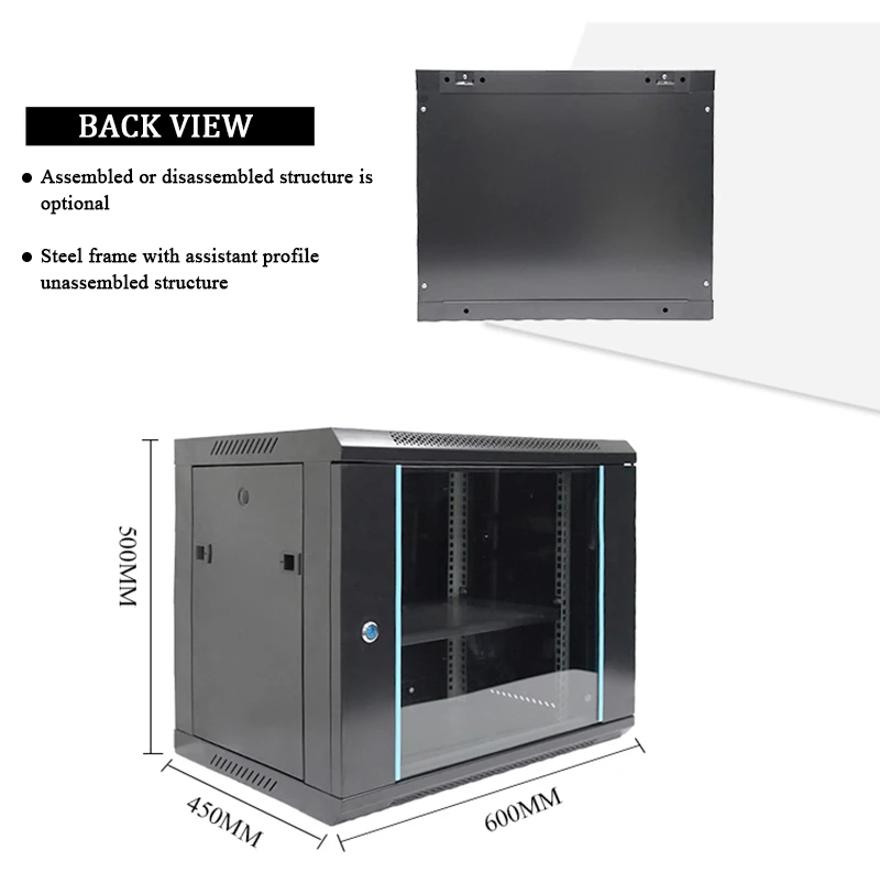 Network Cabinet Server Rack 6u Wallmount Cabinet Enclosure 19-inch 9u ...