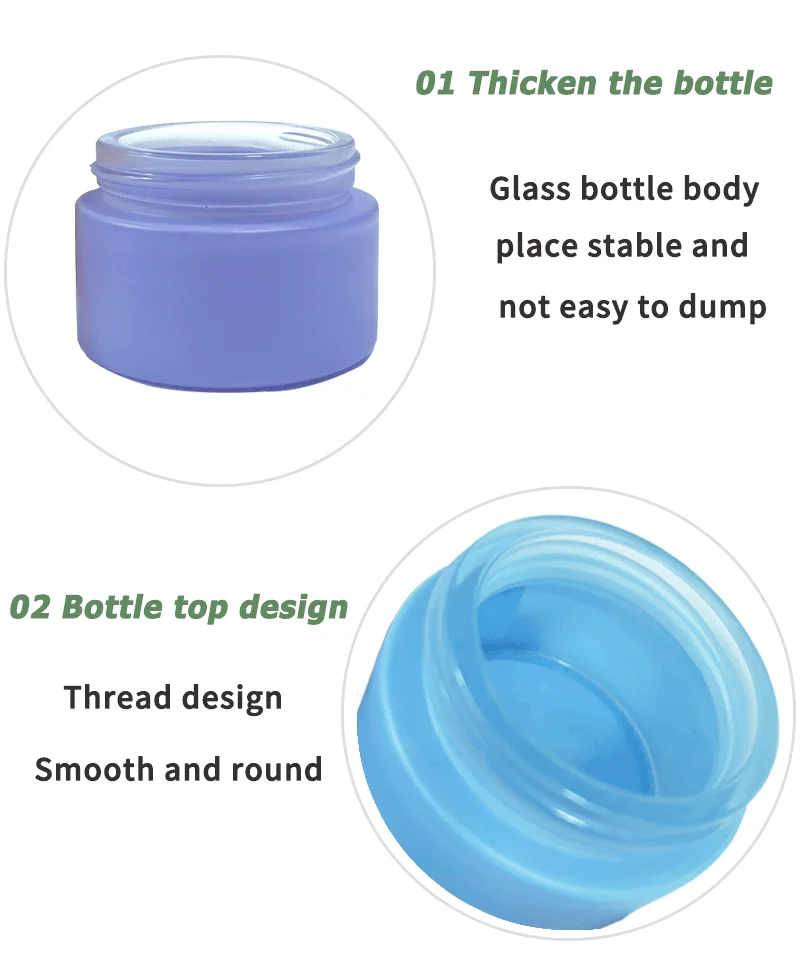 Cosmetic Face Cream Container 30ml 50ml 100ml Frosted Clear Glass ...