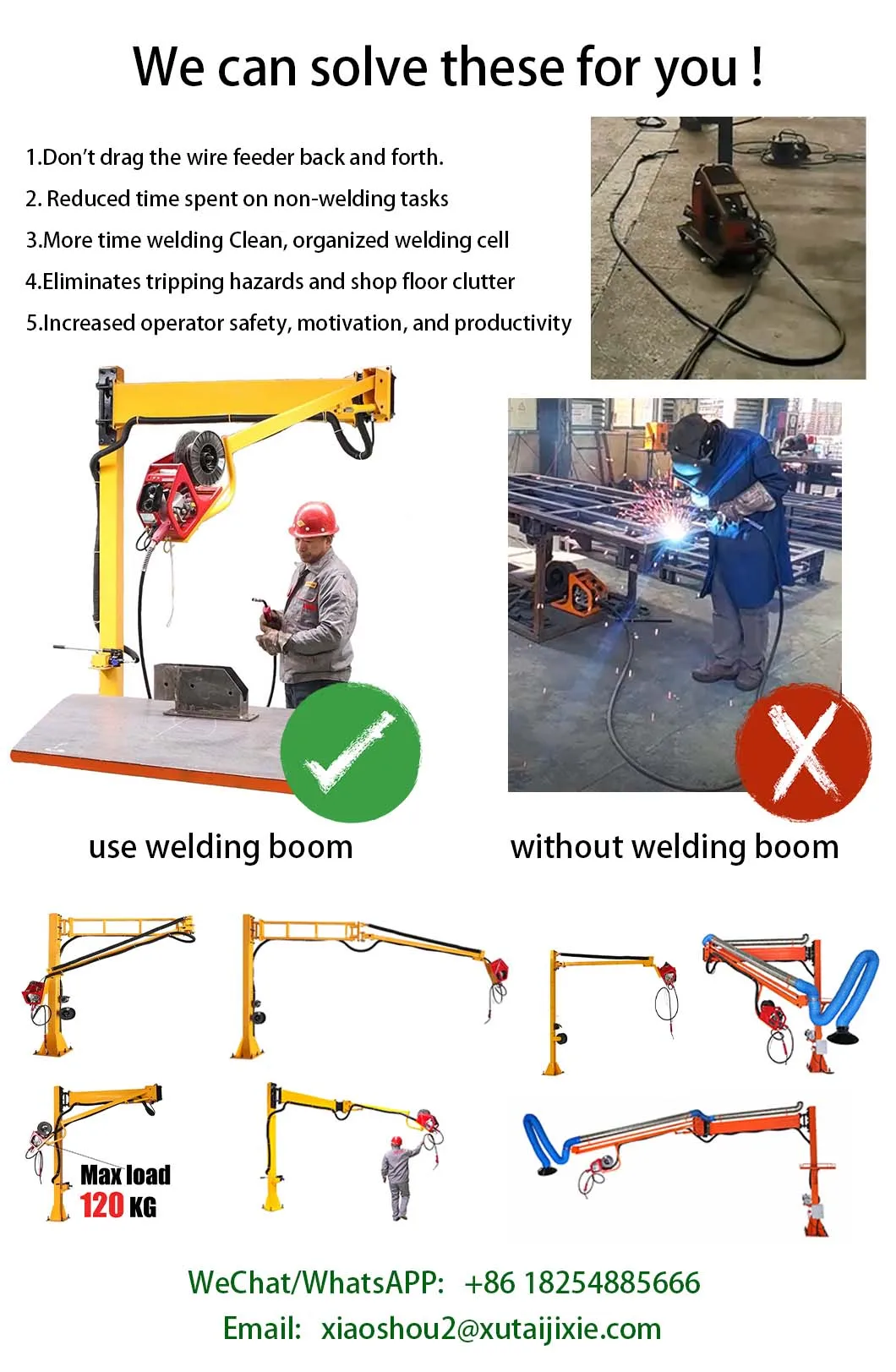Wire Feeder Welding Boom Space Arm - 3m Reach, 360° Rotation, Ideal for ...