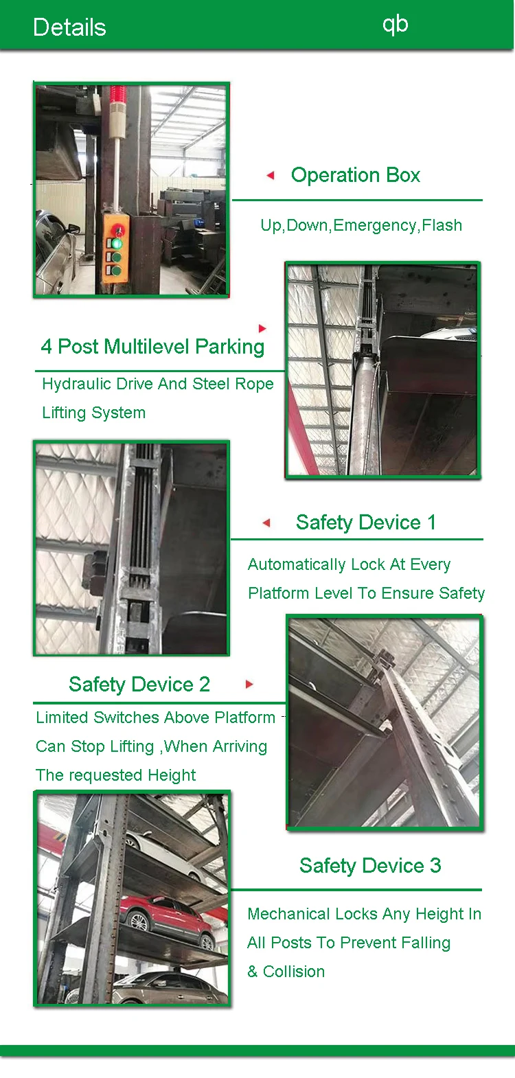 Hydraulic Cylinder Stacker Car Parking Lift Carport Vehicle Storage ...