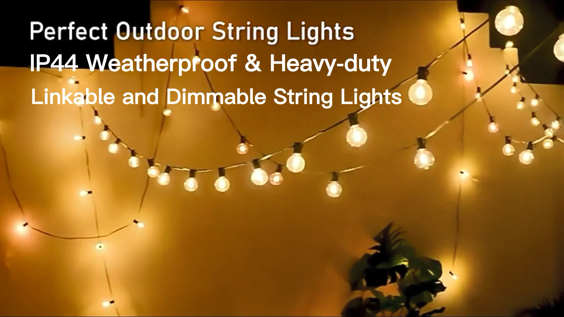 50ft Ip44 Waterproof Shatterproof G40 Bulb Shell Decorative Connectable ...