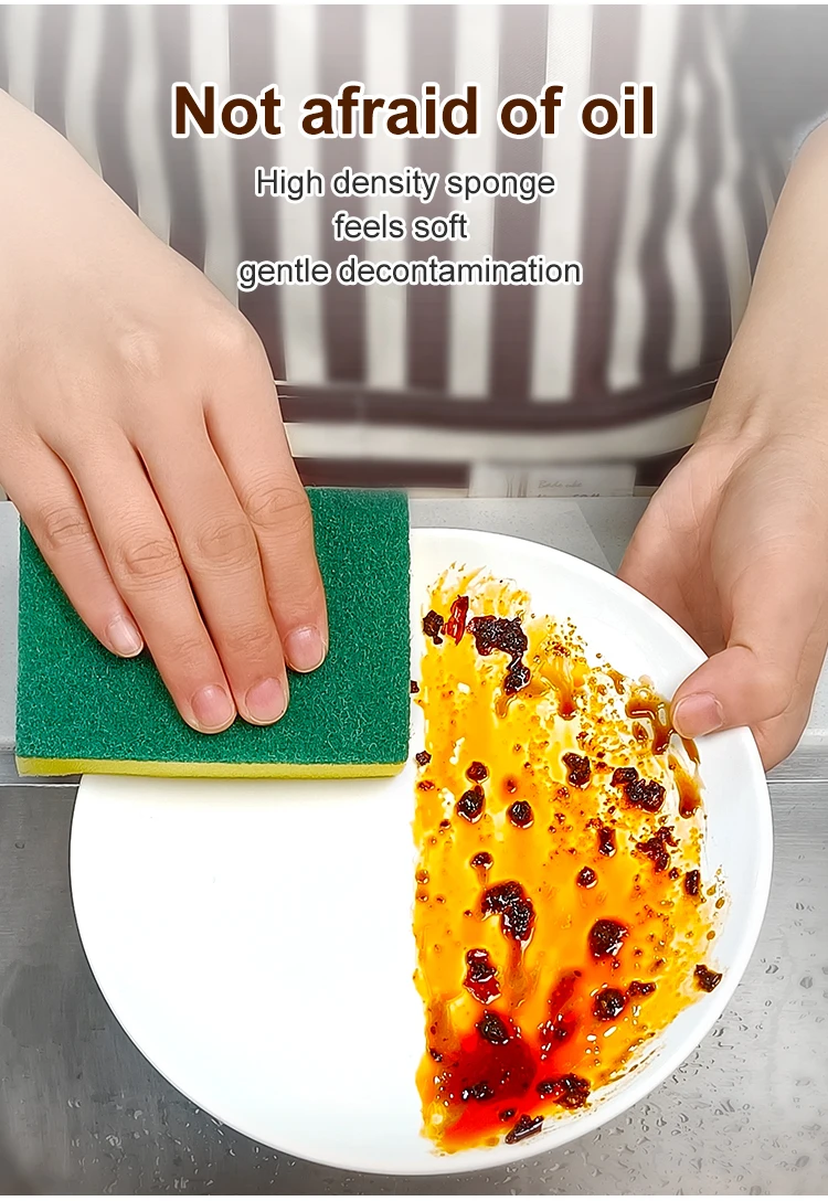 Eco Non-Scratch Dish Scrub Sponges - Sustainable Cleaning