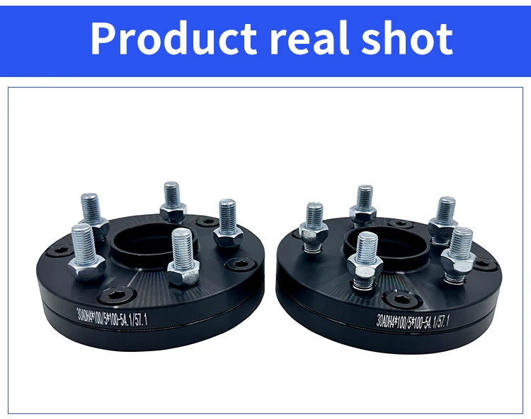 Black 5 Lug Aluminum Alloy Car Hubcentric Wheel Spaces 30mm Thick Wheel ...