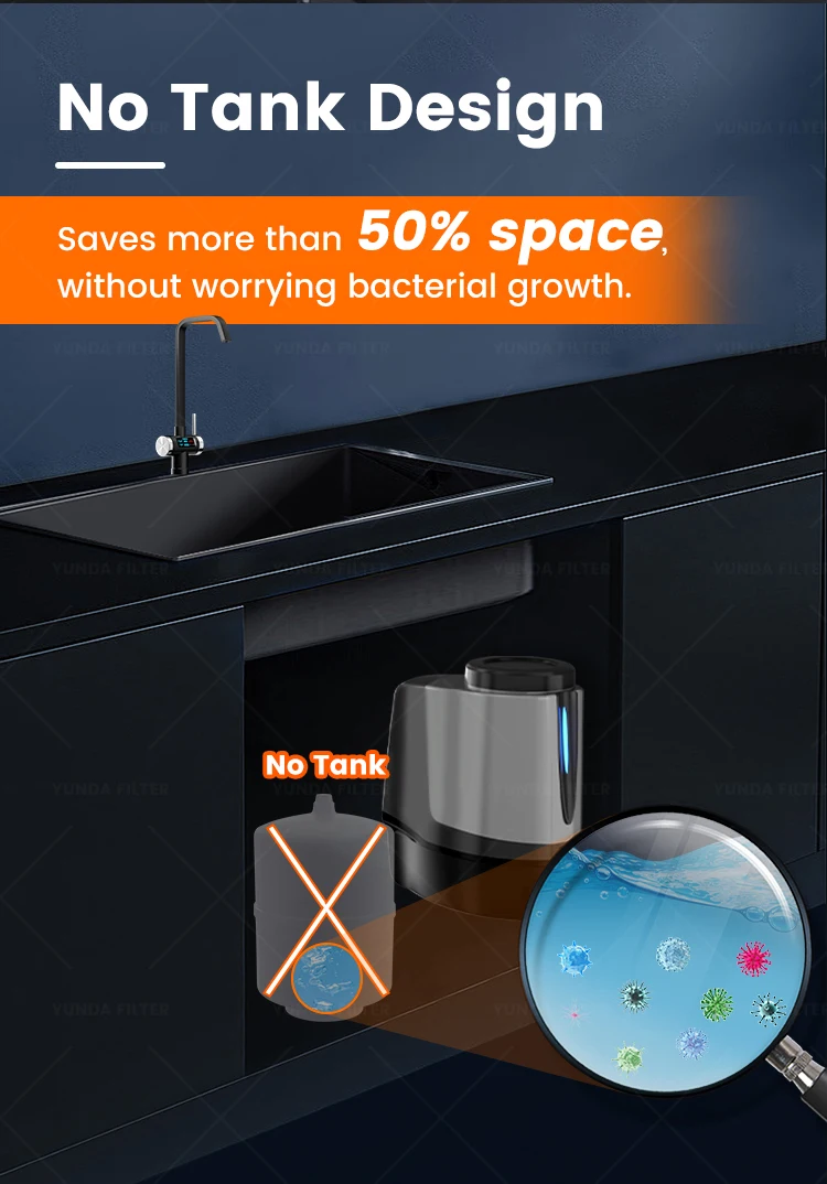 800 Gpd Fast Flow Tankless Ro Water Filter System Under Sink Ro System ...