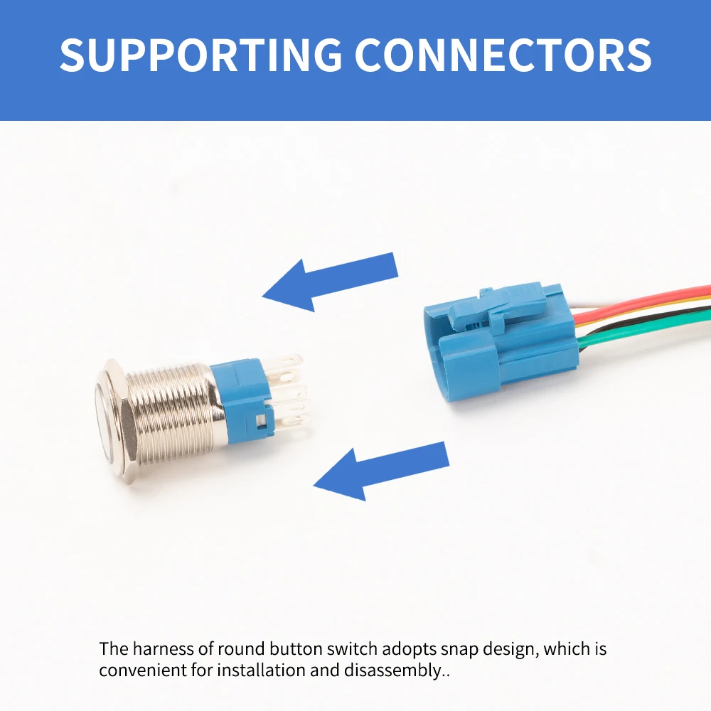 Durable Black Metal Push Button Switches - Waterproof & Illuminated