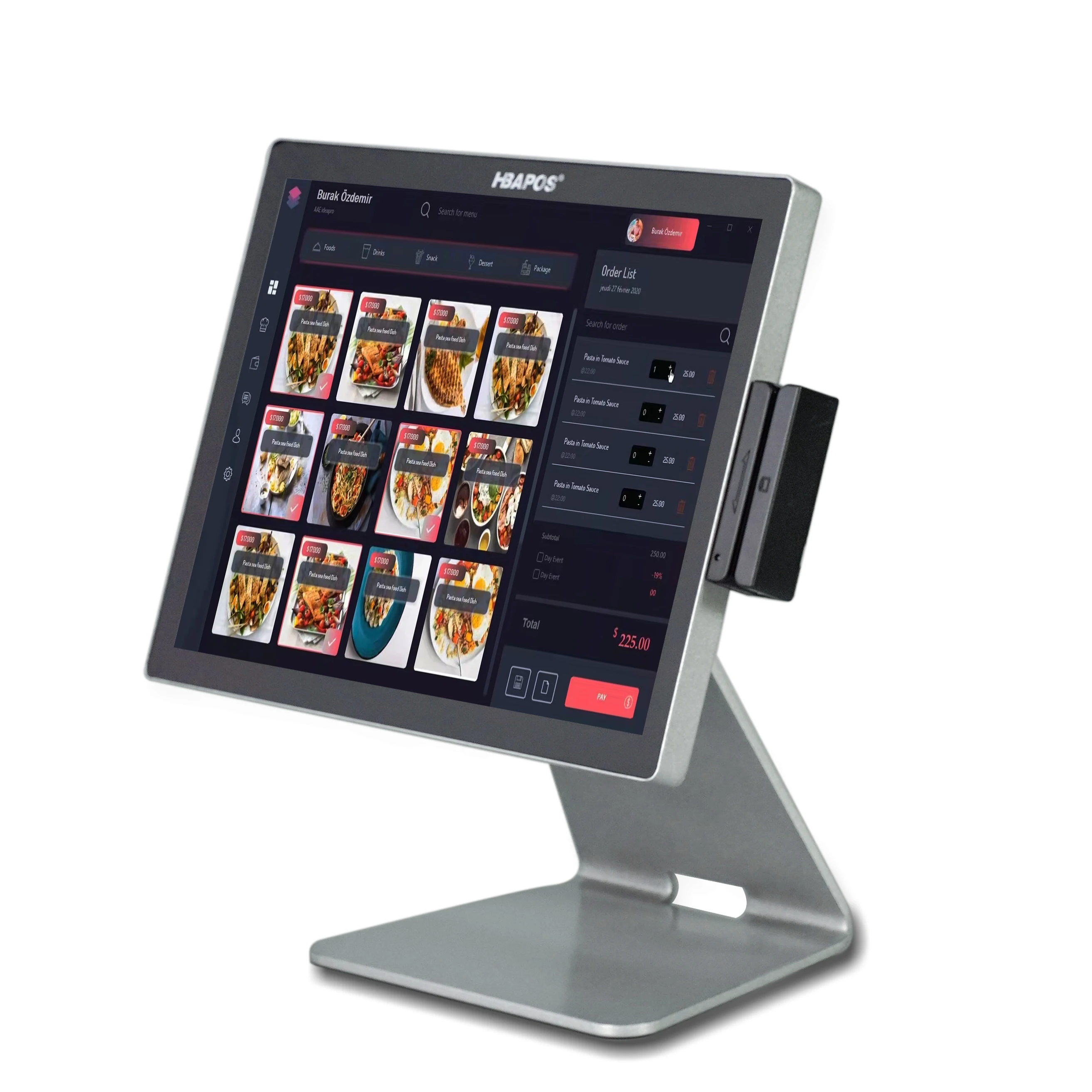 HBAPOS Q2 Metal Cash Register Machine All in One Pos System Order ...