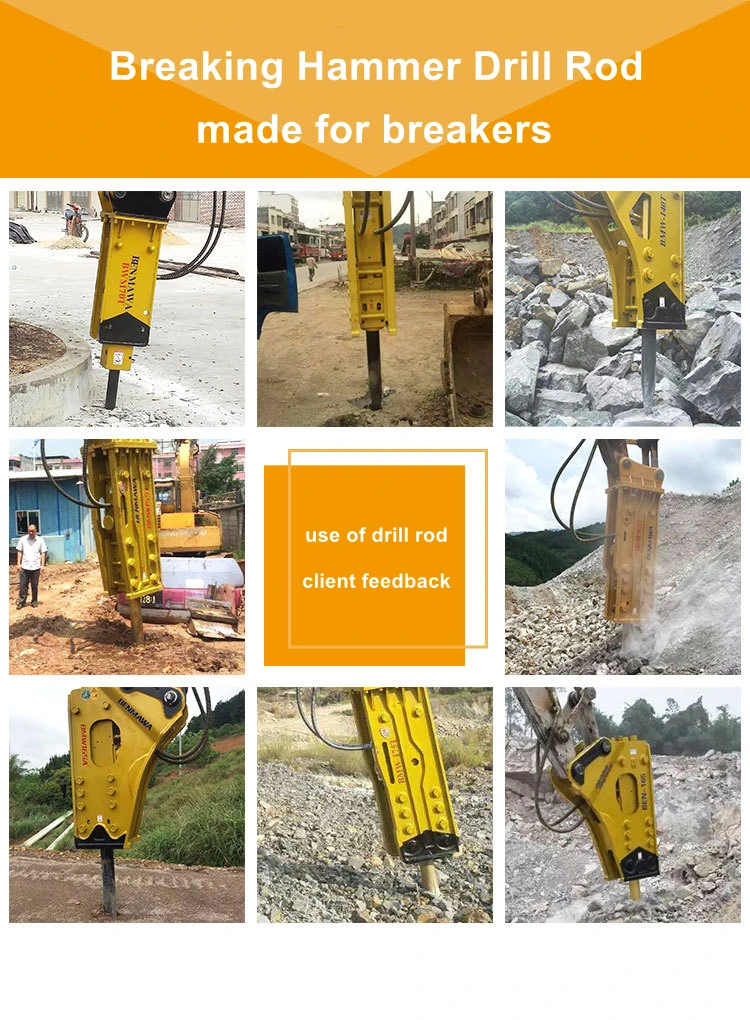 Excavator Parts Hydraulic Rock Hammer Breaker Blunt Chisel 68mm ...