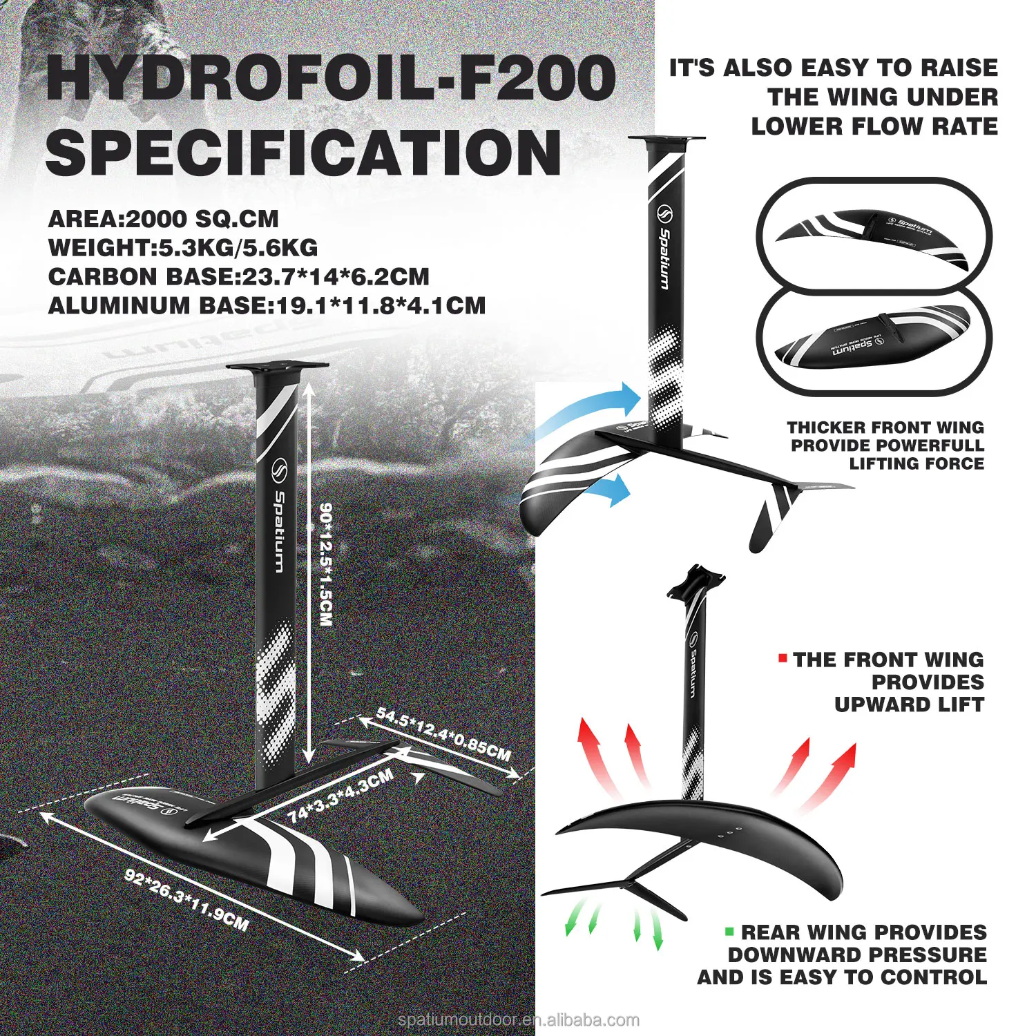 Spatium 2025 Hydrofoil Board - Aluminum Carbon Wing Foil for Surfing ...