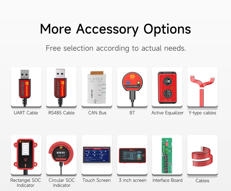 Daly Smart Home Energy Storage Lithium Battery Management System Uart/rs485/can Bt 200a 250a ...
