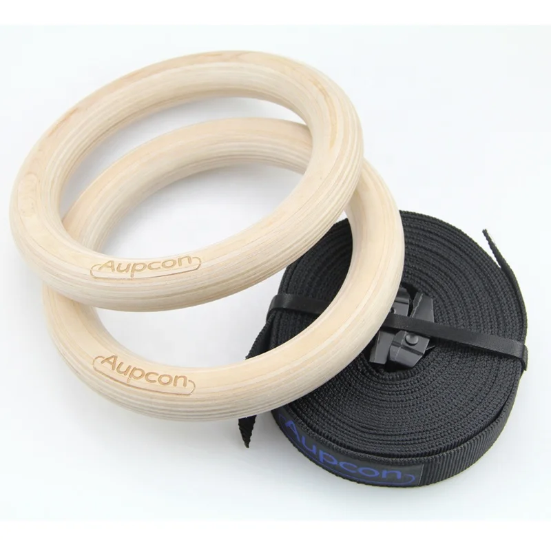 Strength Exercises Gym Wooden Rings With Adjustable Straps - Buy Gym ...
