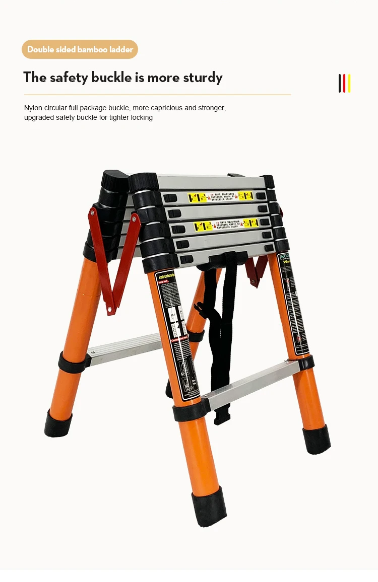 Outdoor Use Telescopic Step Bamboo Joint Ladder Multifunctional Double ...