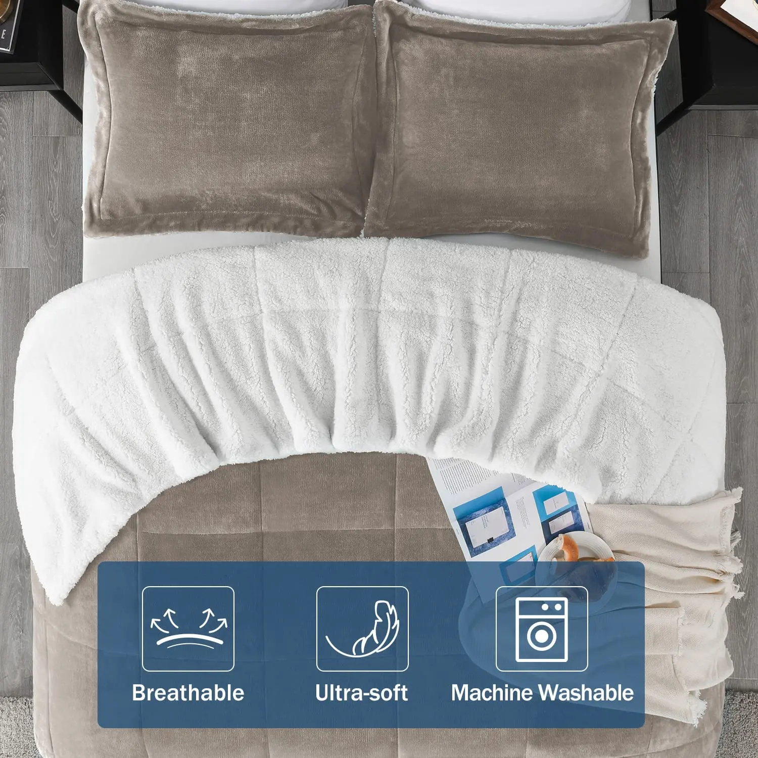 2025 Custom Velvet Micro Plush Mink Sherpa Fleece Thick Bedding Sheet ...