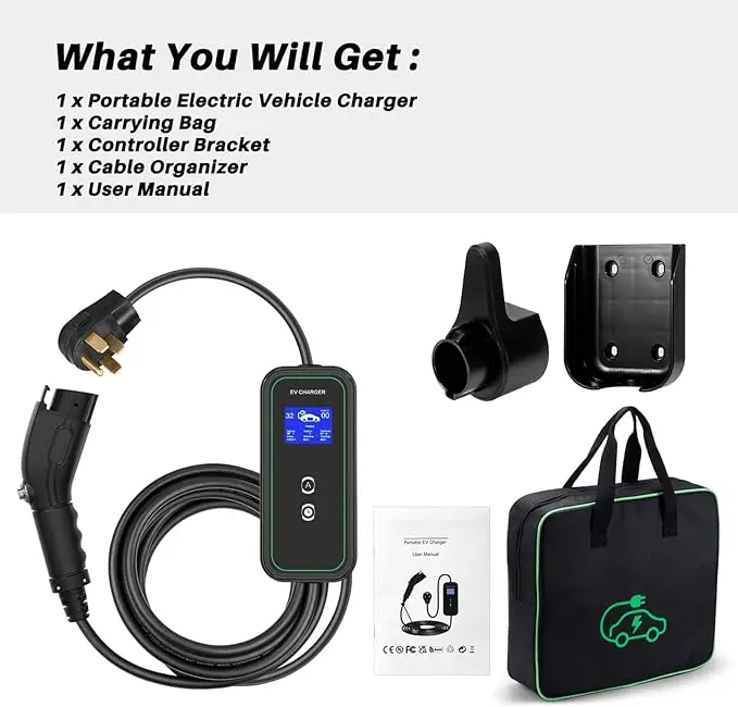 European Standard Portable Electric Vehicle Charger 16a 32a Electric ...