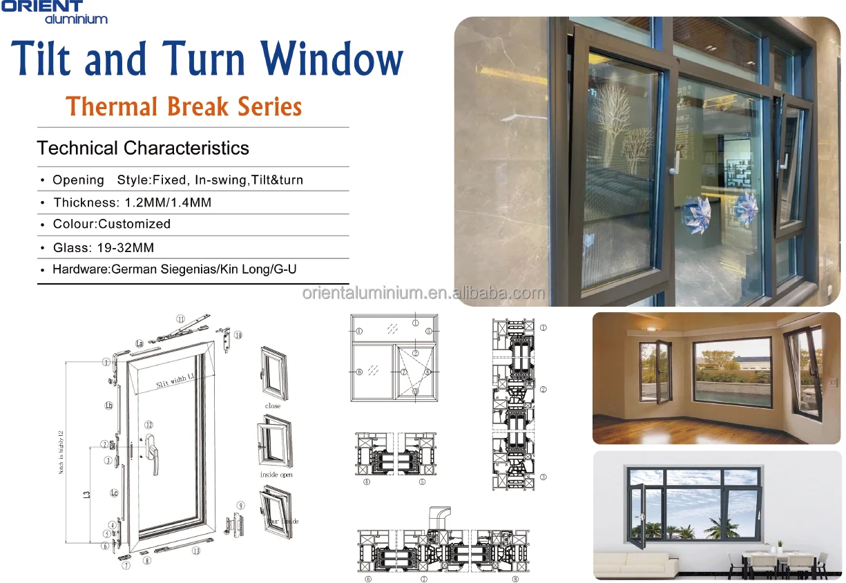 Sliding Windows with Mosquito Net Blinds - Aluminium Frames