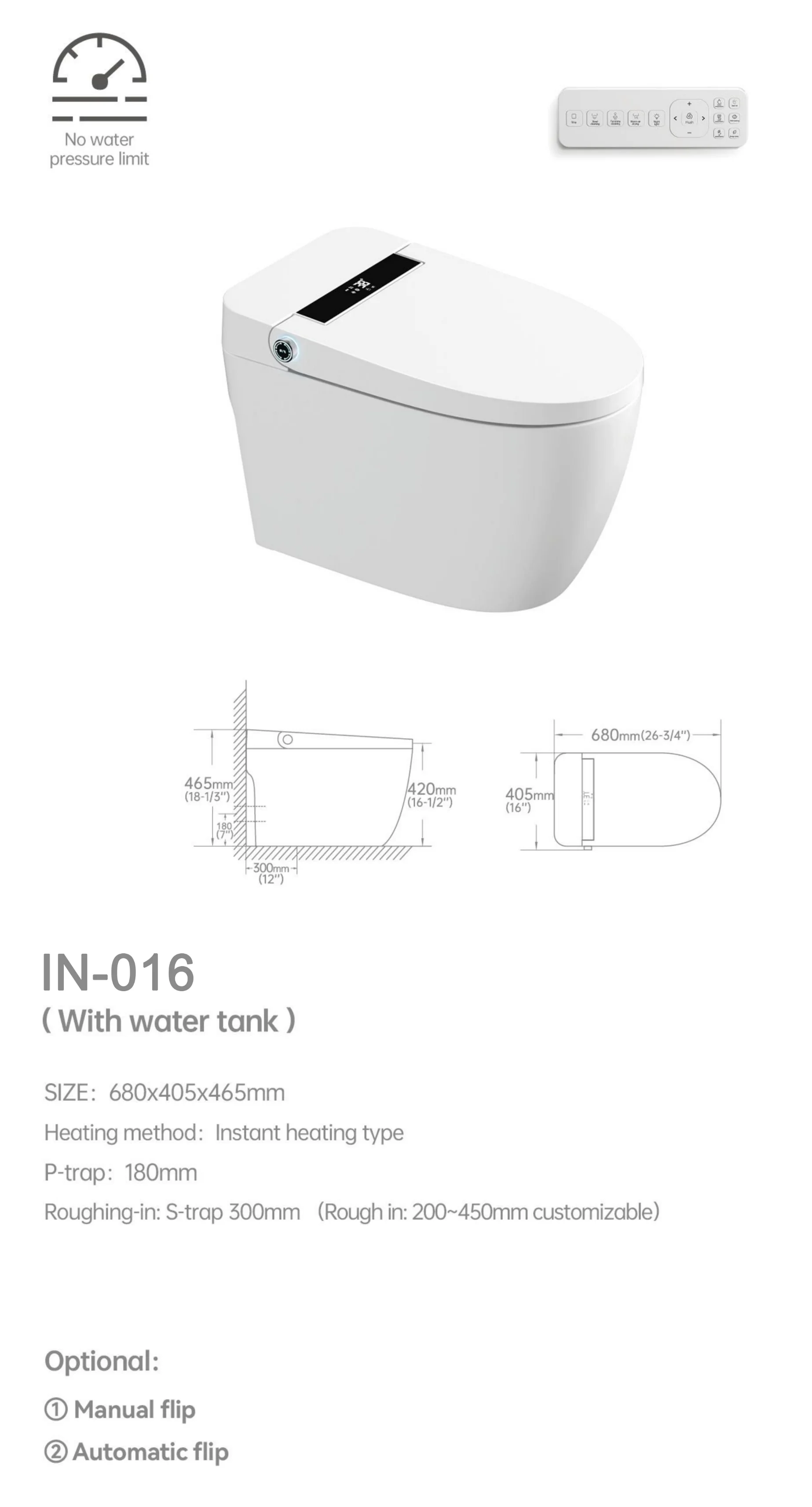 Smart Toilet - Multifunctional Electronic One Piece WC