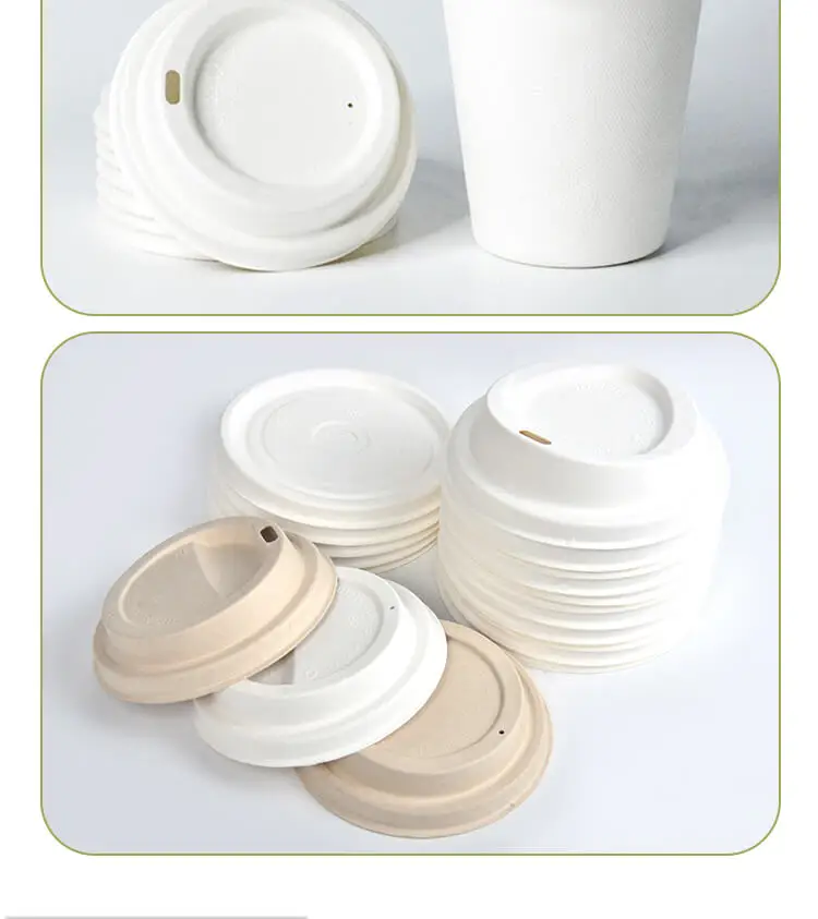 Composable Lid - Biodegradable 80-90mm Pulp Paper Cover