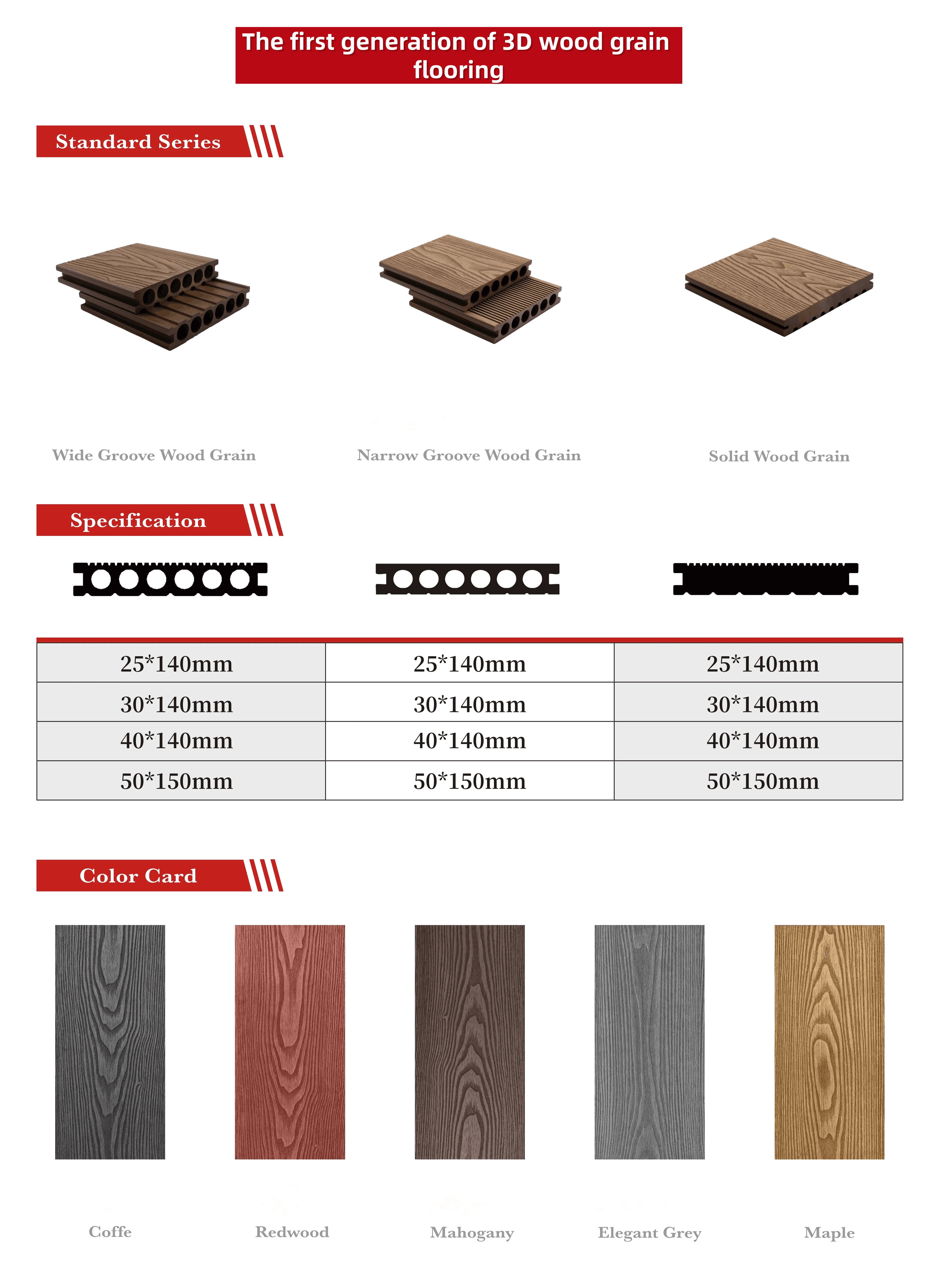Outdoor Solid WPC Decking Board 140/20 Weatherproof Hidden Fastener ...
