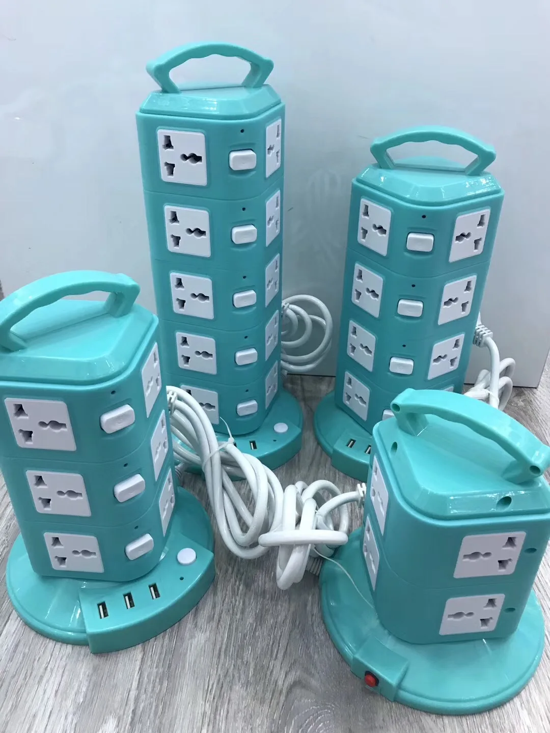 Wholesale 2m Cable 3 Layer Multi Plug Adapter Electric Usb Power Strip ...