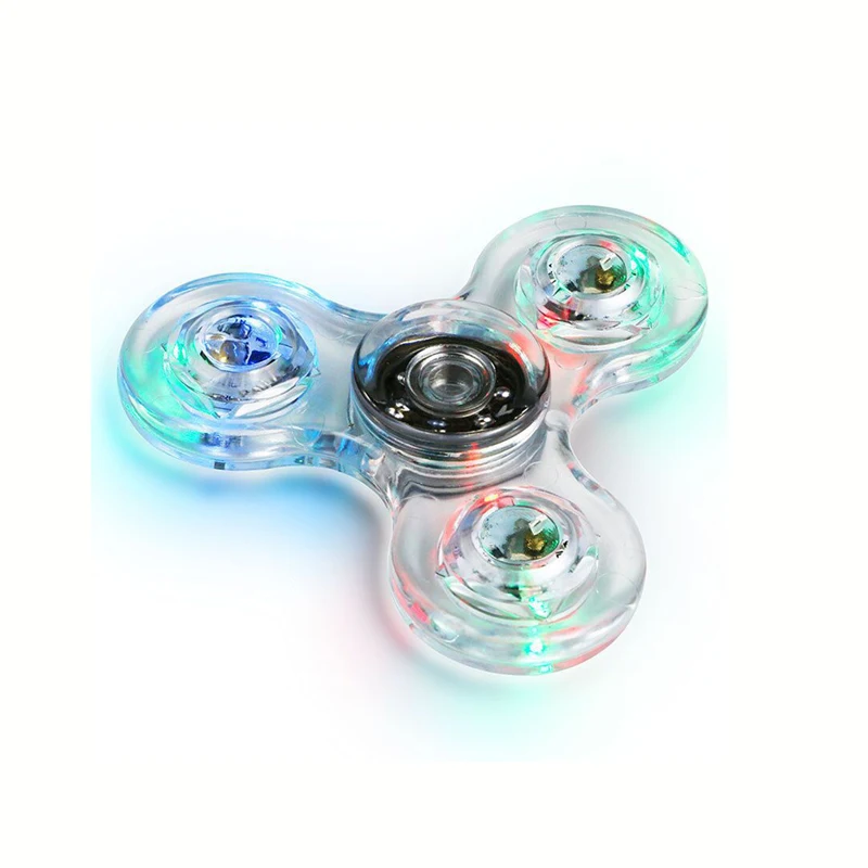 Wholesale Crystal Hand Finger Fidget LED Light Spinner Toy for Kids