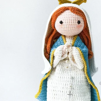 Crochet Virgin Mary Crochet Mother Mary Amigurumi Christian Doll - Buy ...