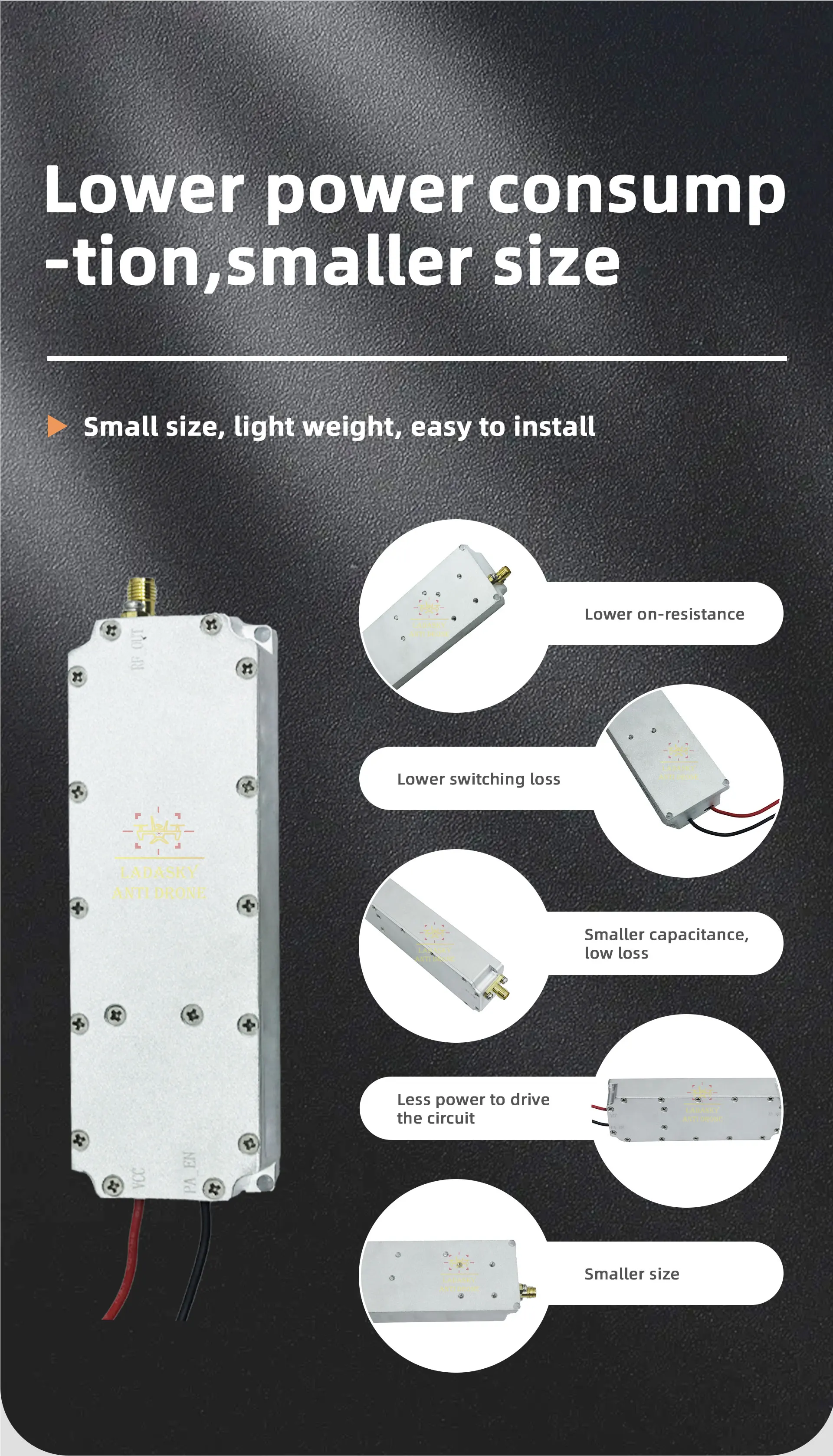 1.2G 50W PA GaN Anti Drone Module Counter Fpv anti fpv anti drone DJI ...