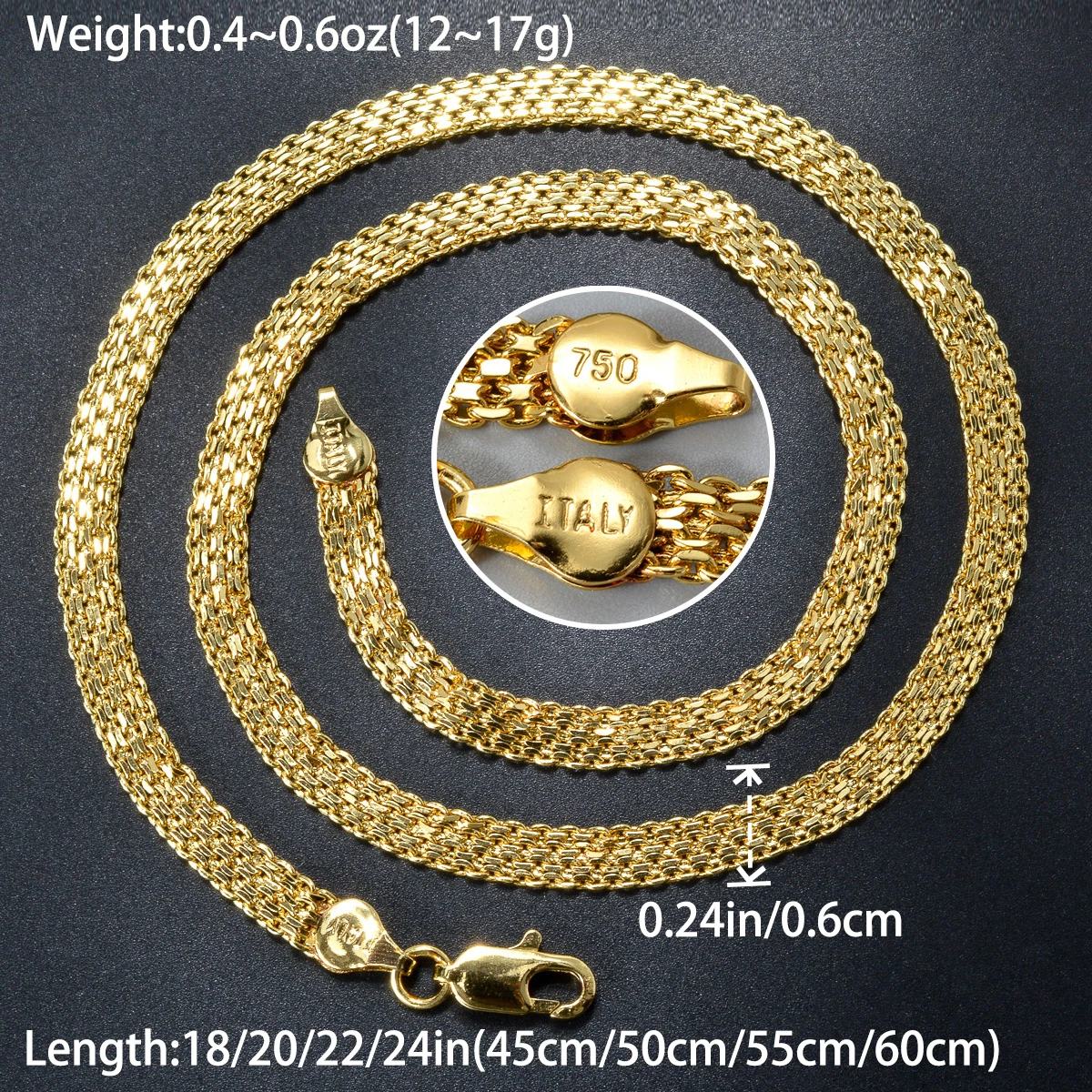 Wholesale 18K Gold Plated Woven Milan Chain Necklace for Women - Trendy ...