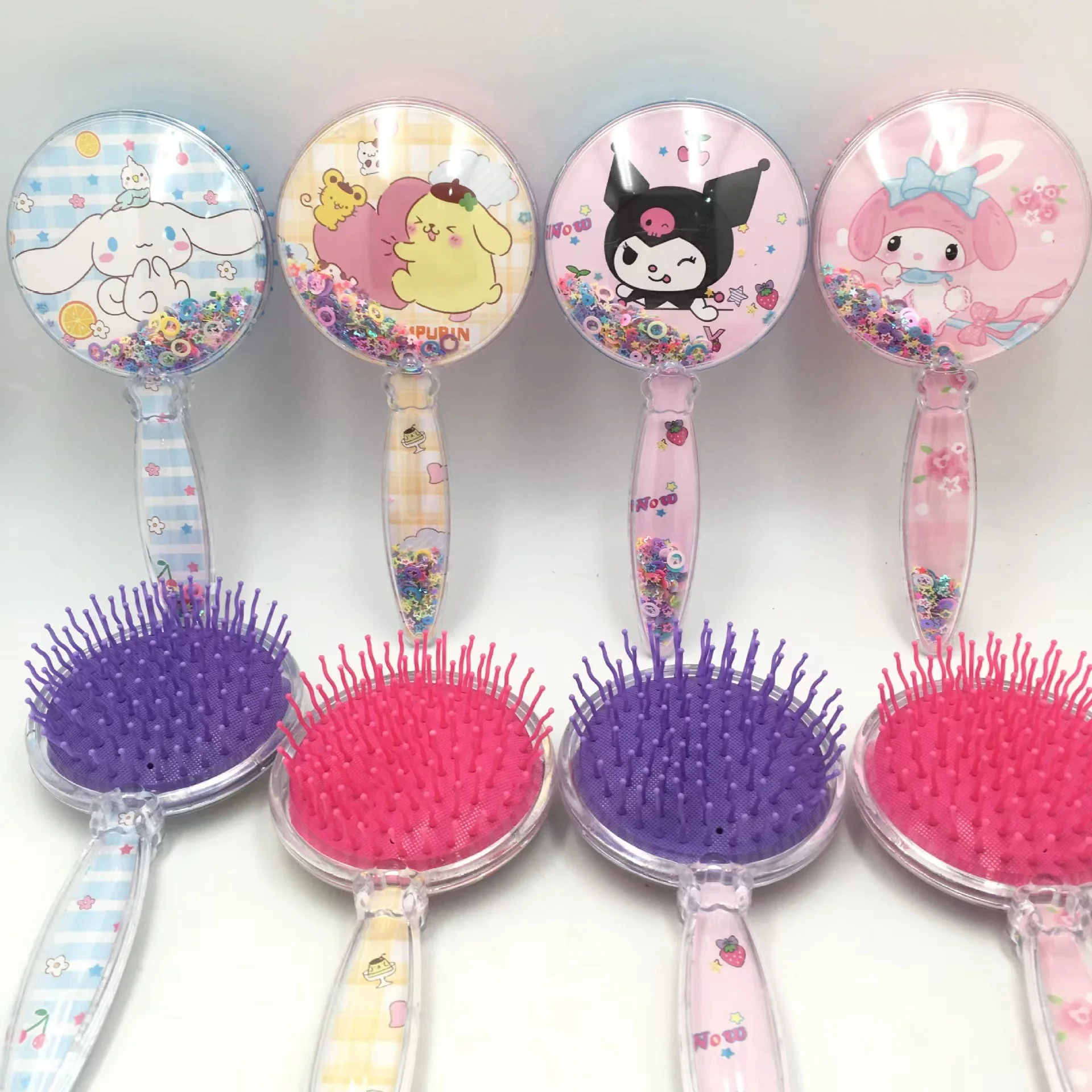 Dhf356 Hot Sanrioed Square Round Shape Hair Comb Anime Kuromi Pochacco ...
